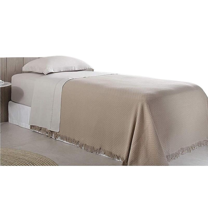 Colcha Solteiro Buddemeyer In Design 160x230 cm com Franja Bege - 10014 ...
