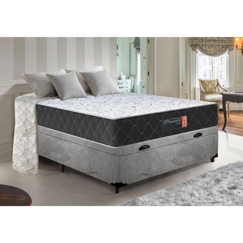 Colchão Casal Premiere Espuma D33 17x138x188 + Box Baú Casal Suede ...
