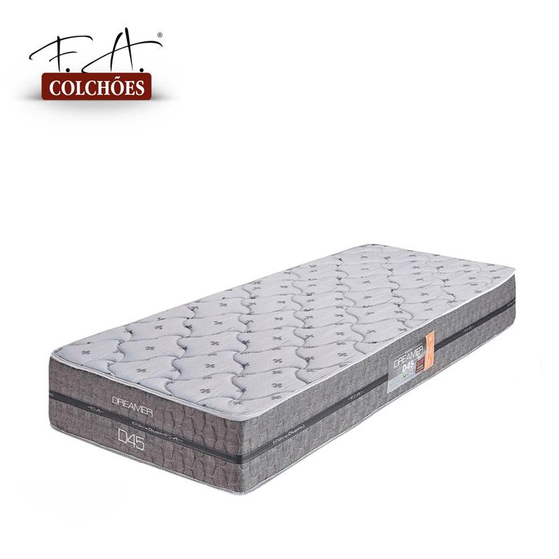 Colchão Dreamer Cinza D45 F.A. Colchões Solteiro 88x188x25cm - Colchão ...