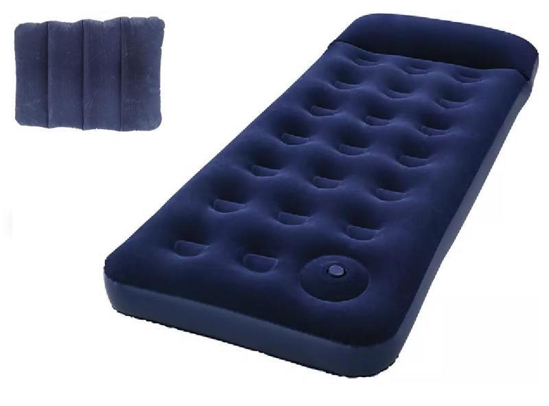 Colchão inflável solteiro com bomba embutida + travesseiro - OMEGA ...