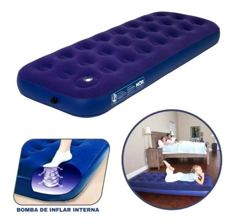 Colchão Inflável Solteiro com Inflador Mecânico Embutido MOR - Colchão ...