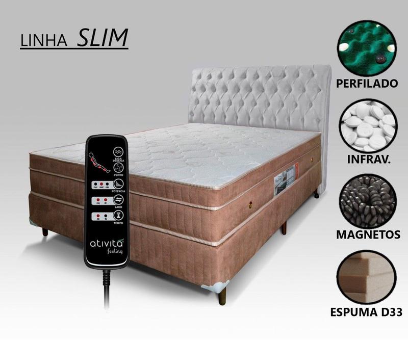 Colchão Magnético Ortopédico Com Massageador Viúva SLIM (25 cm de ...