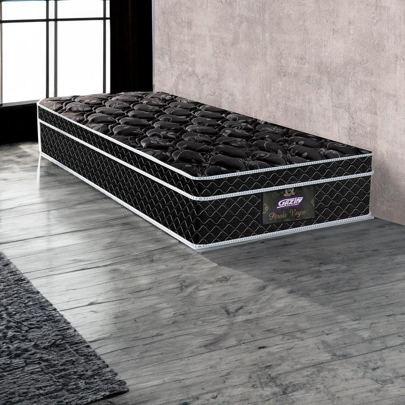 Colchão Solteiro D33 88 X 188 X 32 Com Molas Ensacadas Pérola Negra ...