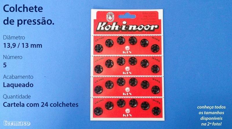Colchete De Pressão Laqueado Nr. 5 (13mm). 24 Colchetes. - Fermaco ...