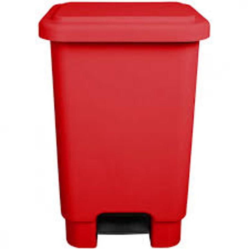 Coletor (Lixeira) de Pedal 100 Litros cor Vermelho em Polipropileno de ...