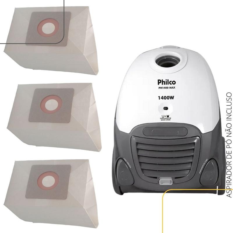 Coletor Refil Saco Aspirador de Philco PH1400 Max Kit 06Un - All Clean ...