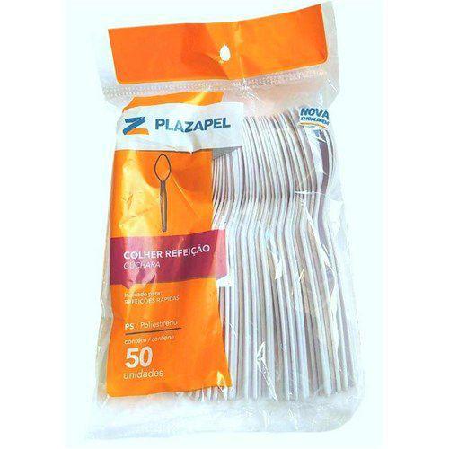 Colher BR Descartável C/ 50UND Plazapel - Colher Descartável - Magazine ...