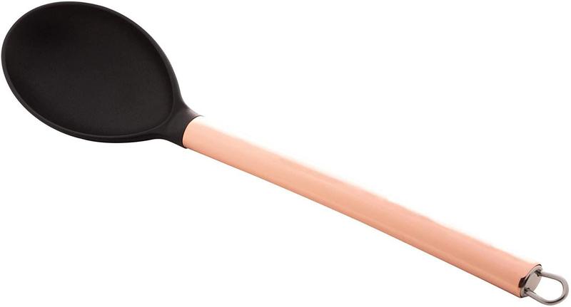 COLHER DE NYLON PRETA C/CABO DE ACO INOX ROSE 34cm - LYOR - Colheres ...
