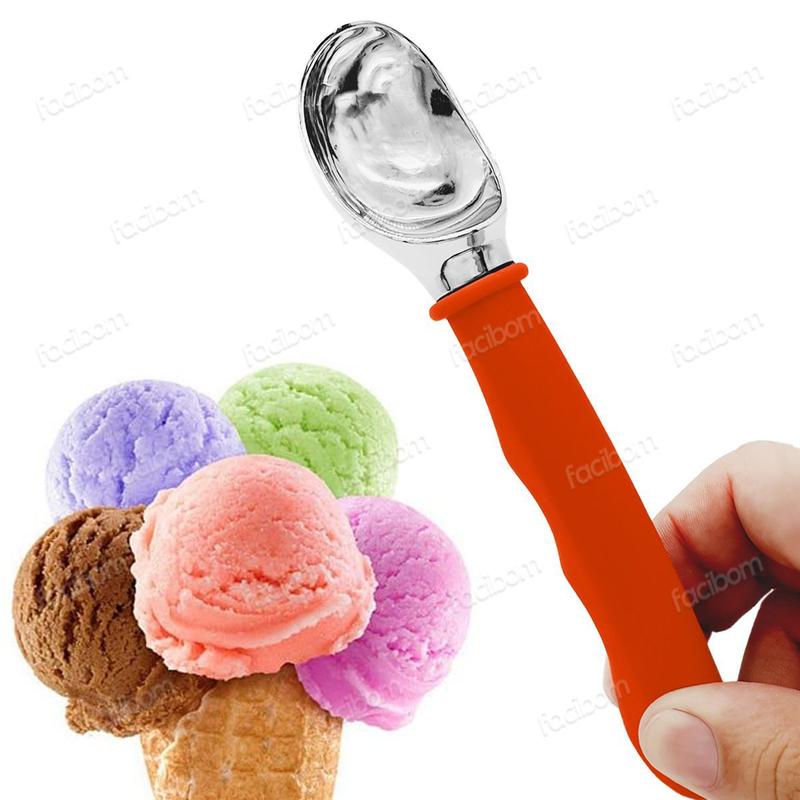 Colher de Sorvete em Aço inox e Plástico - Facibom - Colher de Sorvete ...