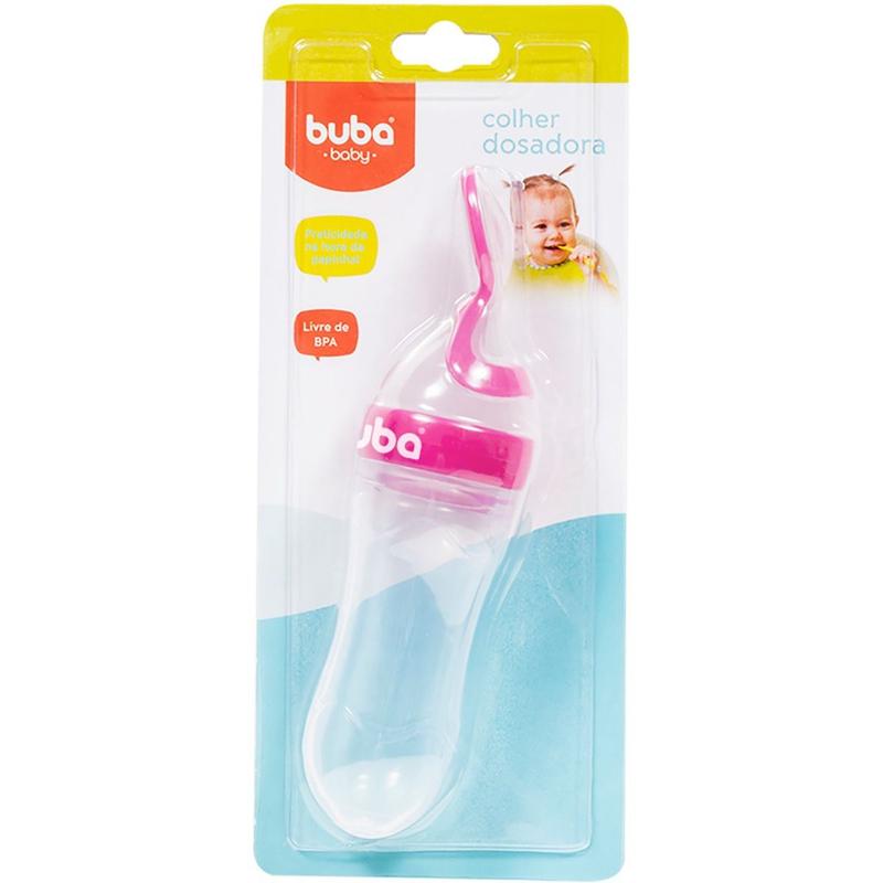 Colher Dosadora Rosa Em Silicone Para Refeiçao Do Bebê - Buba - Colher ...