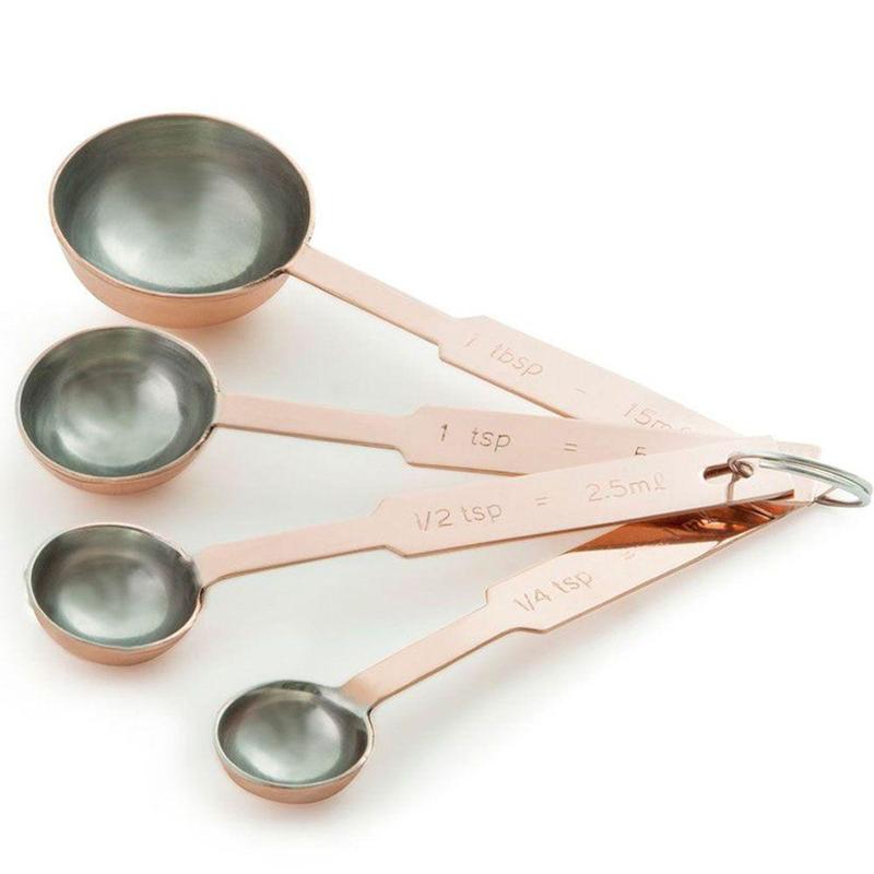 Colheres Medidoras Inox Cor Bronze Mimo Style Rosê Gold 4pçs ...