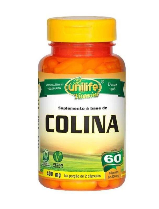 Colina 60 Cápsulas 800mg Unilife - 60 capsulas - Fitoterápicos e ...