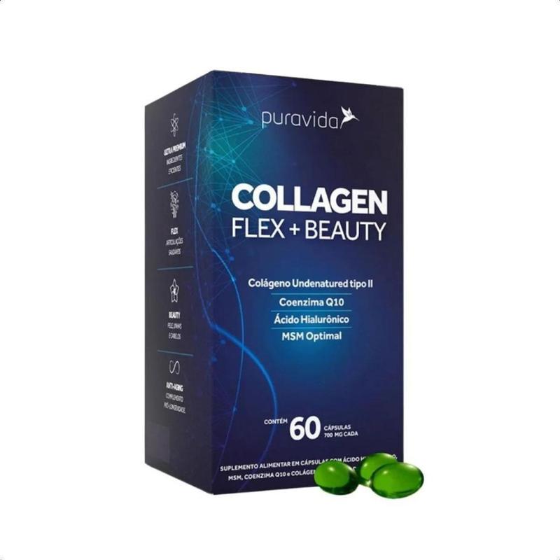 Collagen Flex Beauty Pura Vida Colágeno Tipo2 + Coq10 + Msm - Colágeno ...