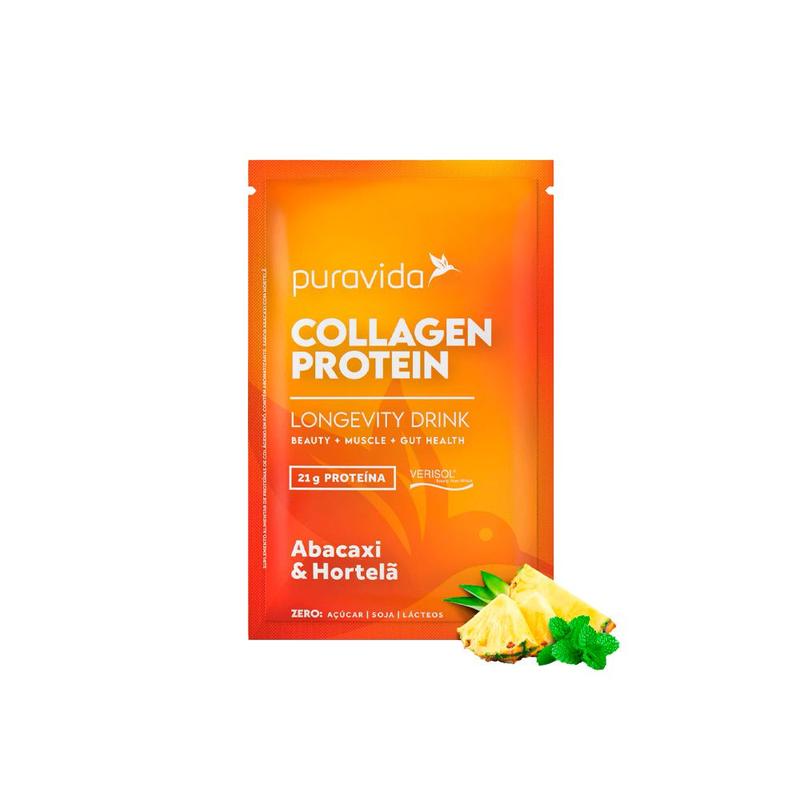 Collagen Protein (sachê) Abacaxi C/ Hortelã Puravida - Colágeno ...