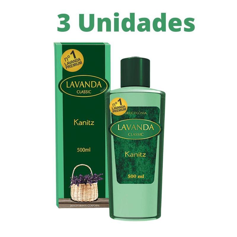 Colônia Lavanda Classic Kanitz Premium 500ml Kit 3 Unidades - Perfume ...