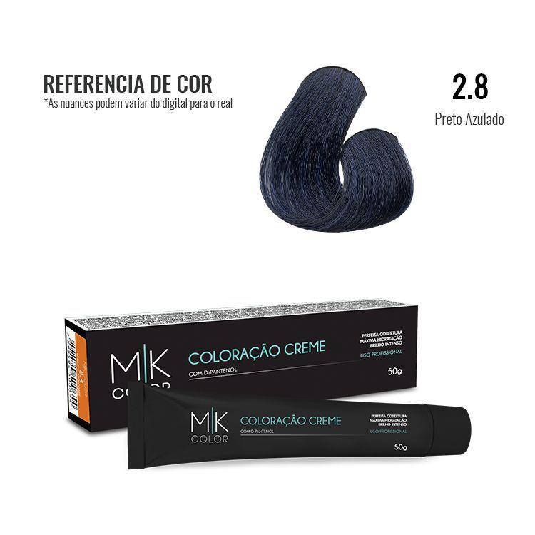 Coloração 2.8 preto azulado mk color 50g - Tinta de Cabelo - Magazine Luiza