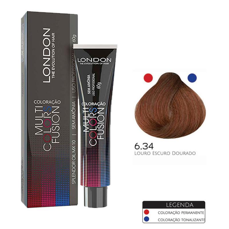Coloração Multi Colors Fusion Louro Escuro Dourado Acobreado 6.34 ...