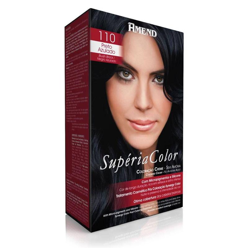 Coloração Supéria Color 110 Preto Azulado Amend - Tinta de Cabelo ...