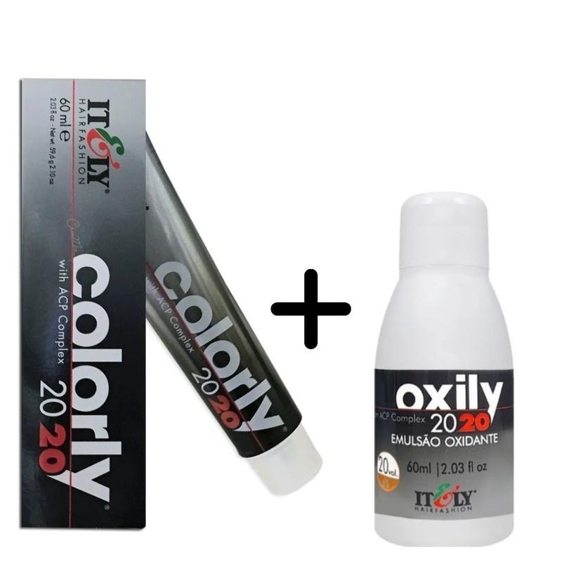 Coloração Tinta Permanente Itely Colorly 60ml + OX 20vol Oxily 60ml ...