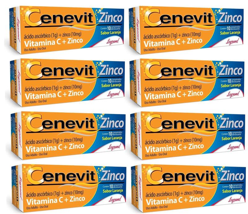 Combo 10 caixas Cenevit Zinco 1g 10 Comprimidos Efervescentes - Legrand ...
