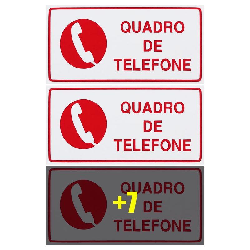 Combo 10 Placas De Sinalização Quadro De Telefone 20x10 Acesso - X-743 ...