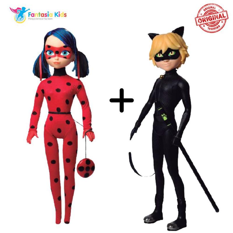 Combo 2 Bonecos Ladybug E Cat Noir Articulados Miraculous - Rosita ...
