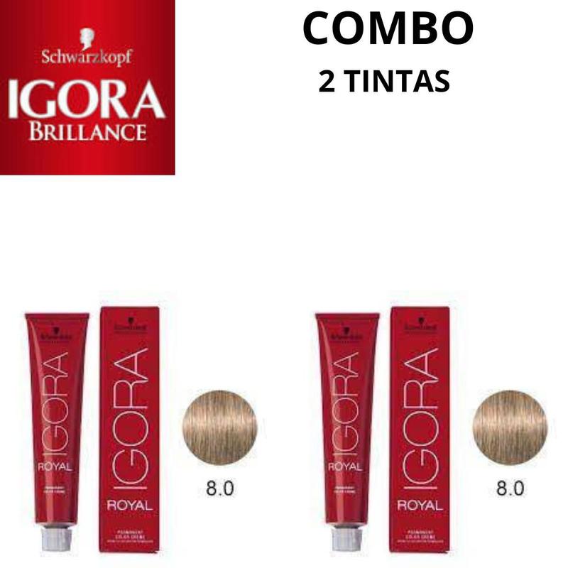 COMBO 2 TINTAS IGORA 8-0 (louro claro natural) - Tinta de Cabelo ...