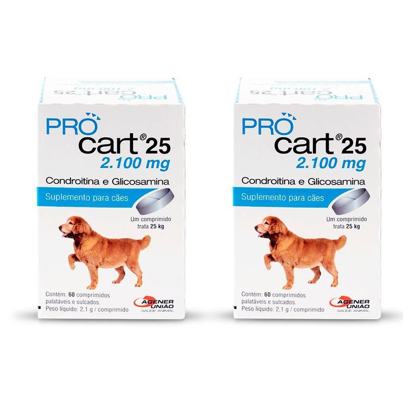 Combo 2 unidades Procart G 25 kg Cães - 60 comprimidos - Agener União ...