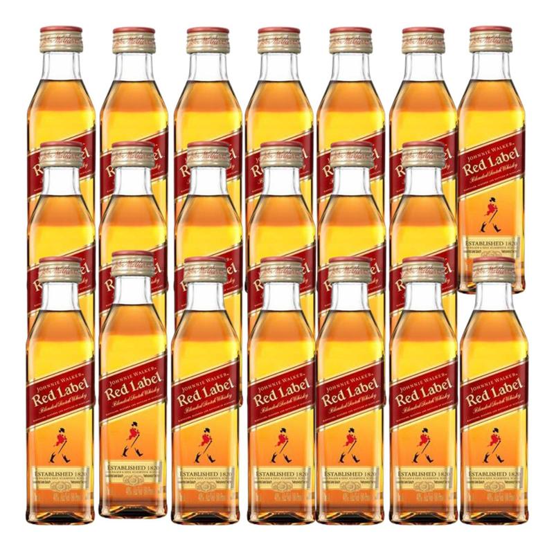 Combo 20 Miniatura Whisky Johnnie Walker Mini Red Label 50ml - Whisky ...