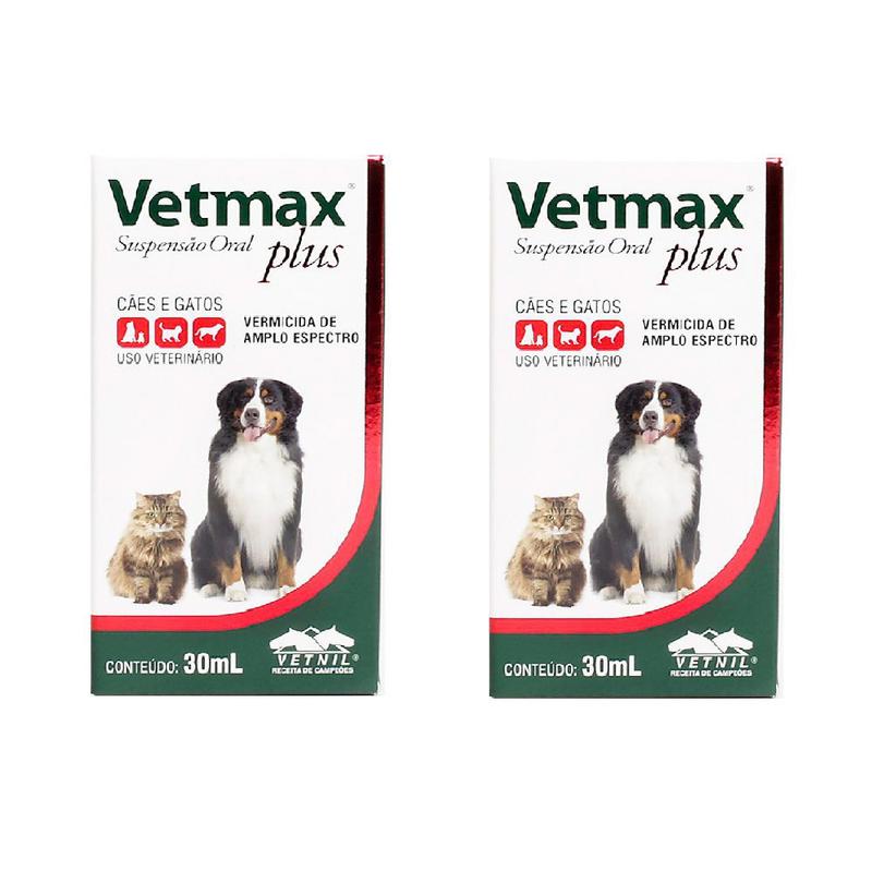 Combo 2un Vetmax Plus Suspensão 30ml - Vetnil - Vermífugo - Magazine Luiza