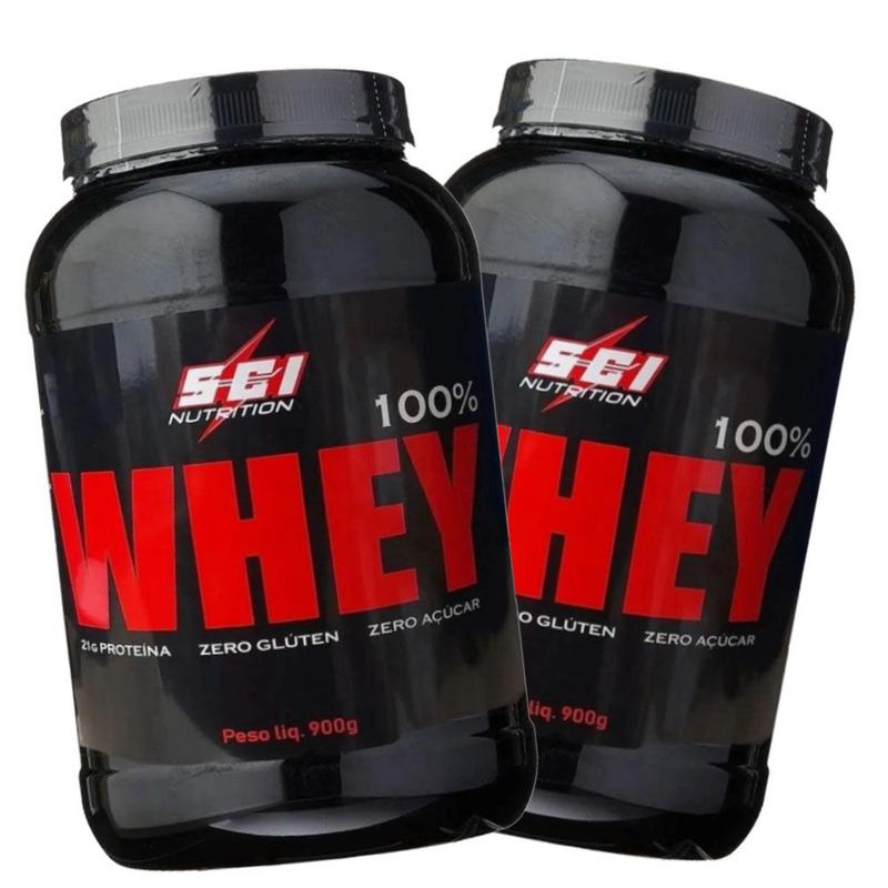 Combo 2x lançamento 100% whey 900g - sci nutrition - Whey Protein ...