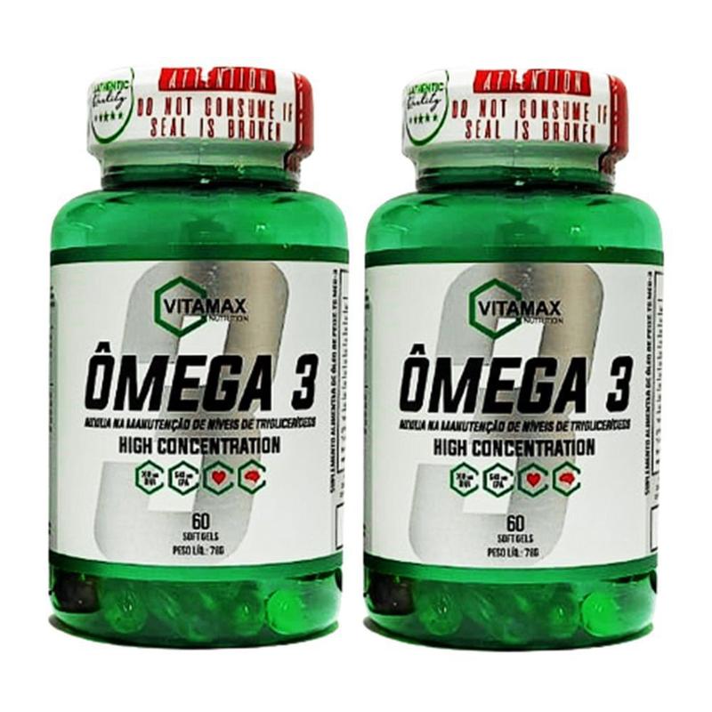 Combo 2x Ômega 3 EPA DHA 60 Softgel Cada - Vitamax Nutrition - Ômega 3 ...