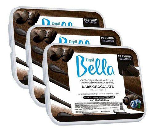 Combo 3 Cera Depilatória Dark Chocolate Depil Bella - 1kg - Cera ...