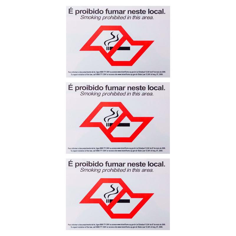 Combo 3 Placas De Sinalização É Proibido Fumar Neste Local 30X20 ...