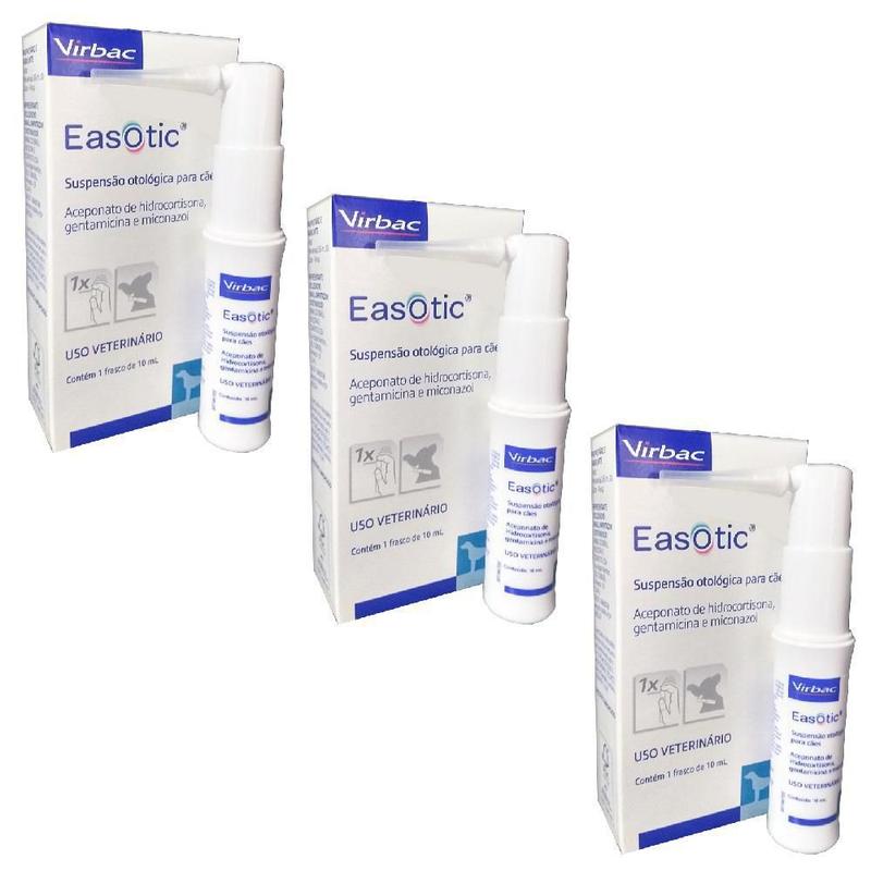 Combo 3 Unidades Easotic 10Ml Cada - Virbac - Otológico - Magazine Luiza