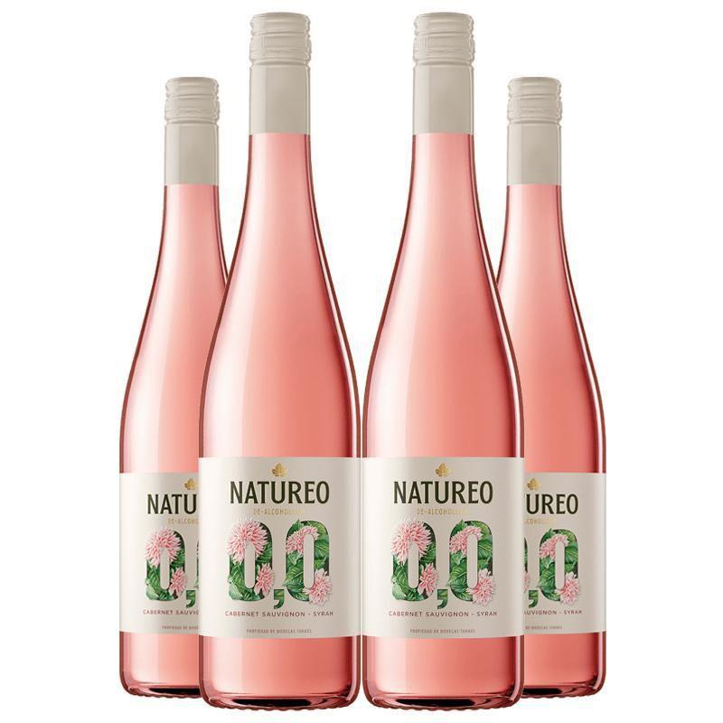 Combo 4 Garrafas Vinho Sem Álcool Rosé Cabernet Natureo - Vinho ...