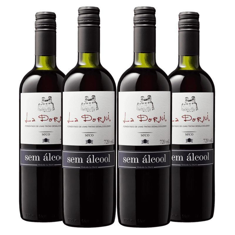 Combo 4 Unid. Vinho Sem Álcool Tinto Seco La Dorni 720 Ml - Vinho ...