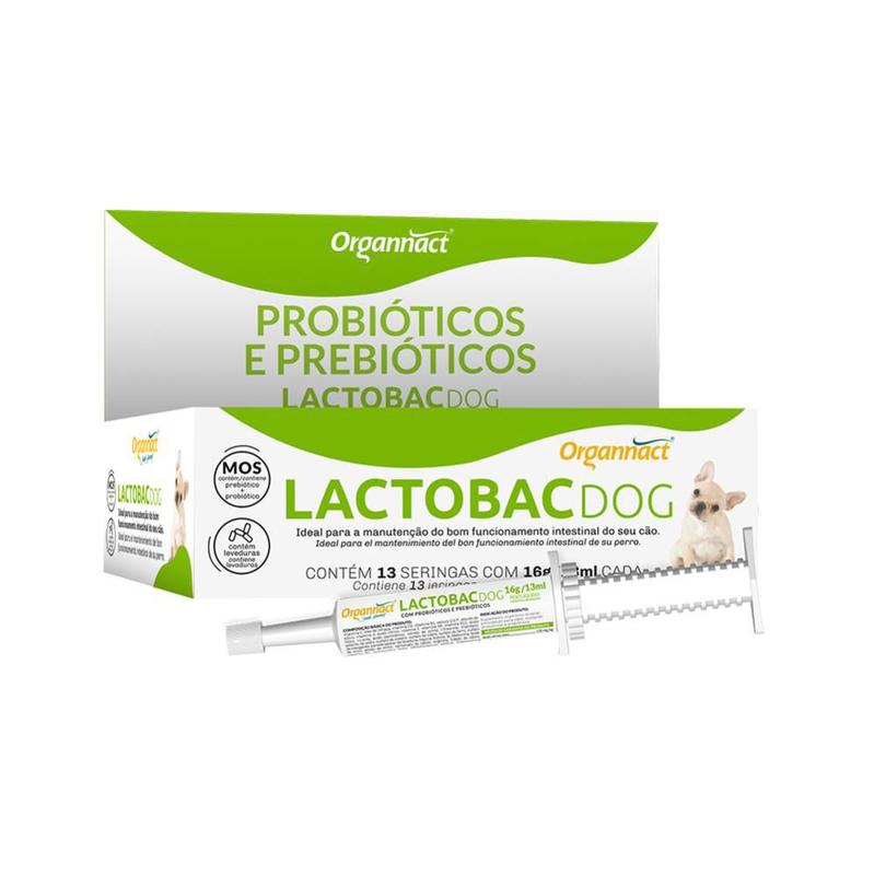 Combo 4 Unidades Lactobac Dog Suplemento Organnact - 16 g - Prebióticos ...