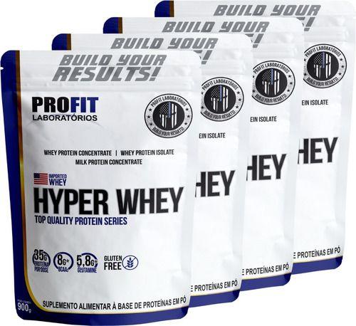 Combo 4x Hyper Whey 900g Isolado E Concentrado - Profit - Whey Protein - Magazine Luiza