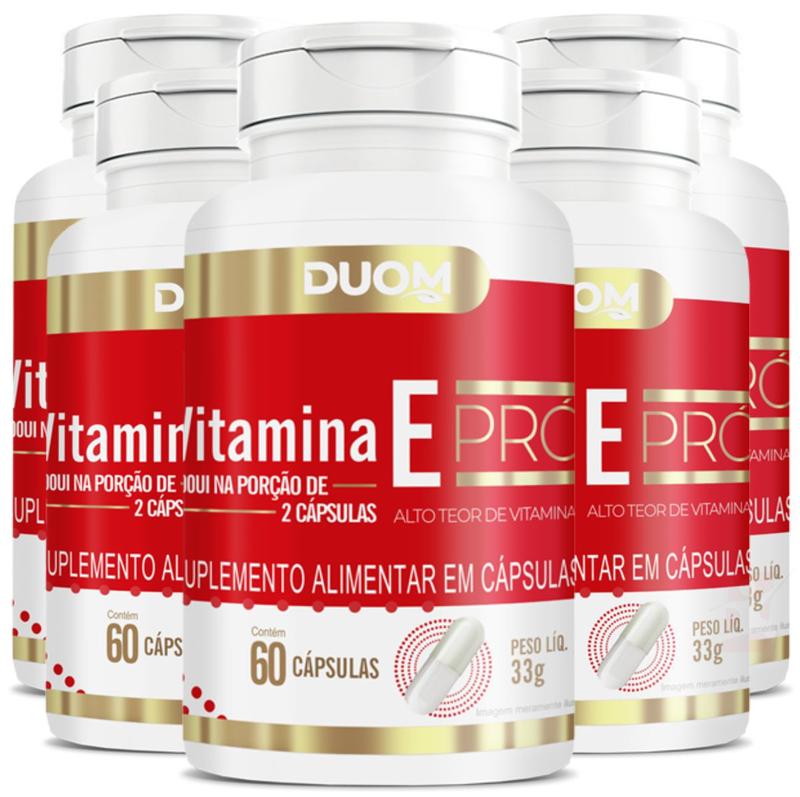 Combo 5 vitamina e pró antioxidante 400ui por poção 60 caps cada total ...
