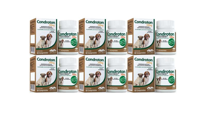 Combo 6un Condroton Regenerador Articular 60 Comprimidos 500mg - Vetnil ...