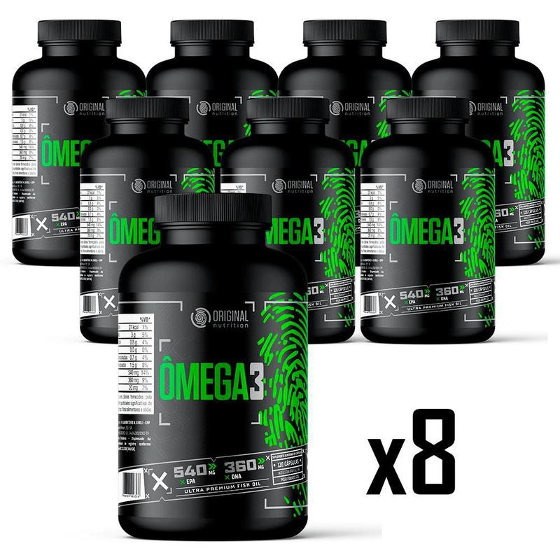 Combo 8x Ômega 3 120 Cáps - Original Nutrition - Ômega 3 / Óleo de ...