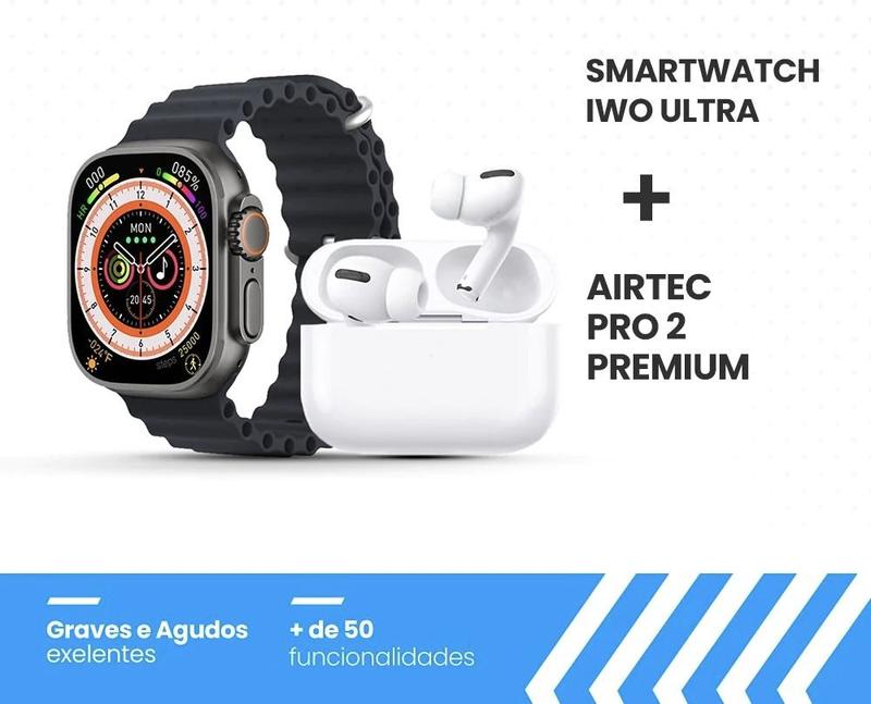 Combo AirTec Pro 2 + Smartwatch Ultra Pronta entrega - Smartwatch e ...