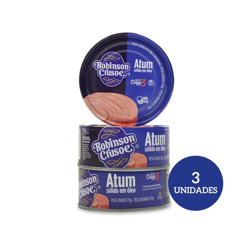 Combo atum solido em oleo robinson crusoe 170g 3 unidades - Atum ...