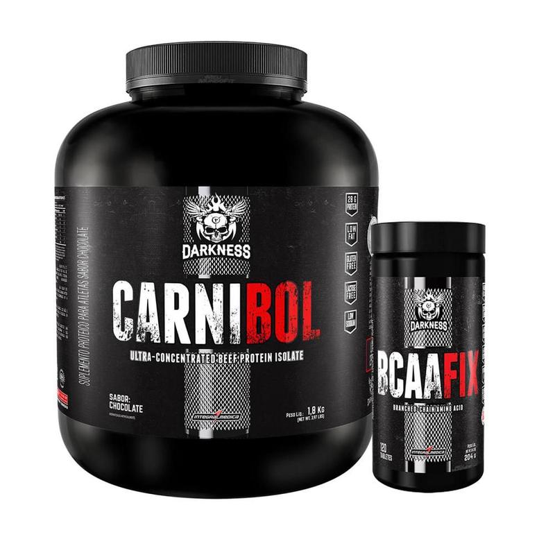 Combo Carnibol 1,8kg Chocolate + Bcaa Fix Darkness 120 Caps Darkness ...