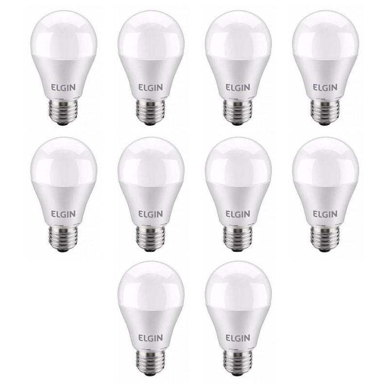 Combo com 10 Lâmpadas Bulbo Led A60 9W 3000K Elgin - Elgin - Lâmpada de ...
