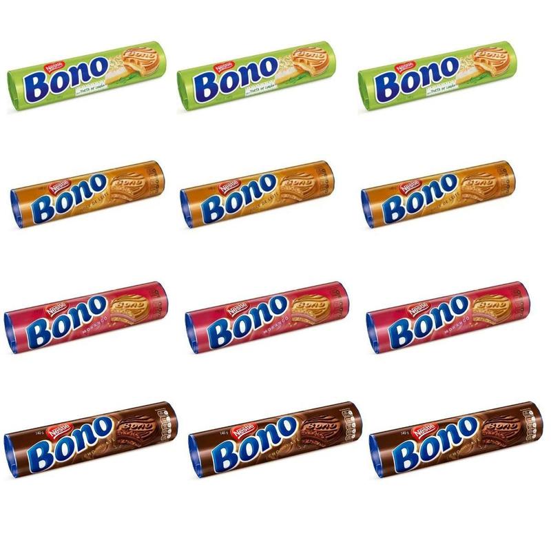 Combo Com 12 Biscoito Bolacha Bono Recheado Diversos Sabores - Nestle ...