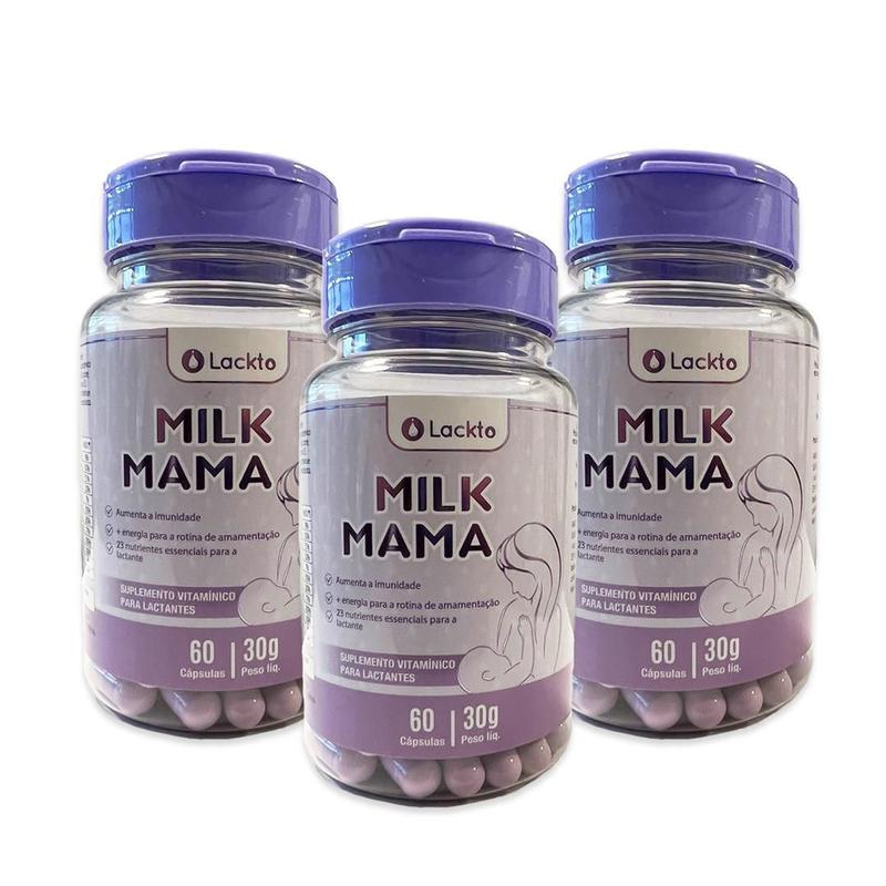 Combo Com 3 Milk Mama - Multivitamínico Para Amamentação - Lackto ...