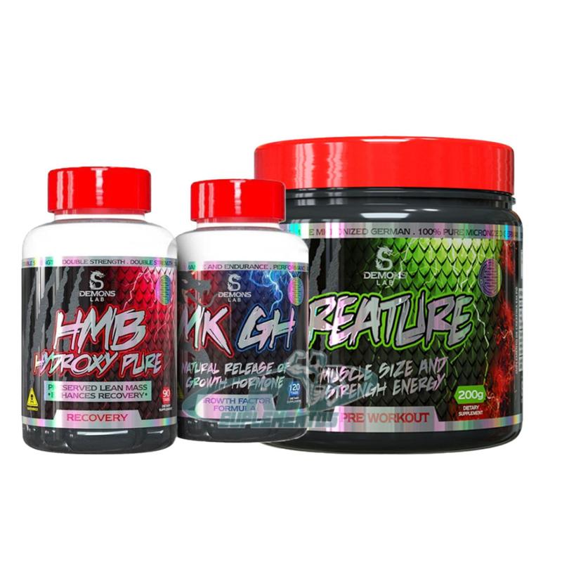 Combo Creatina Creature 200g + Mk Gh + Hmb Hydroxy Pure Demons Lab ...