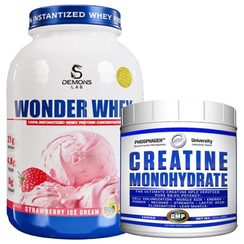 Combo creatina importada creatine monohydrate 400g (hi tech) + whey ...